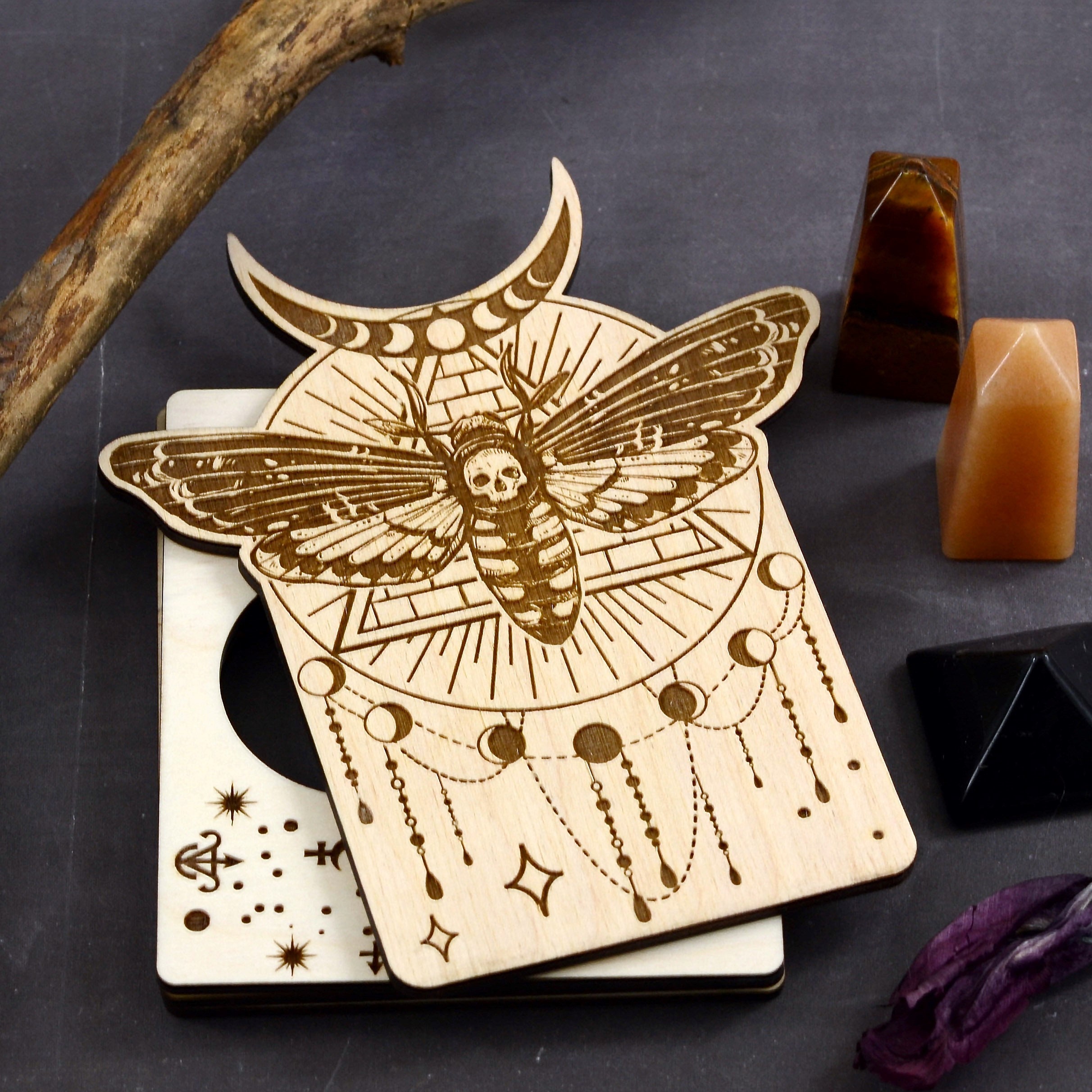 Death Head Moth Tarot Card Stand SVG Tarot Display Card With Candle ...
