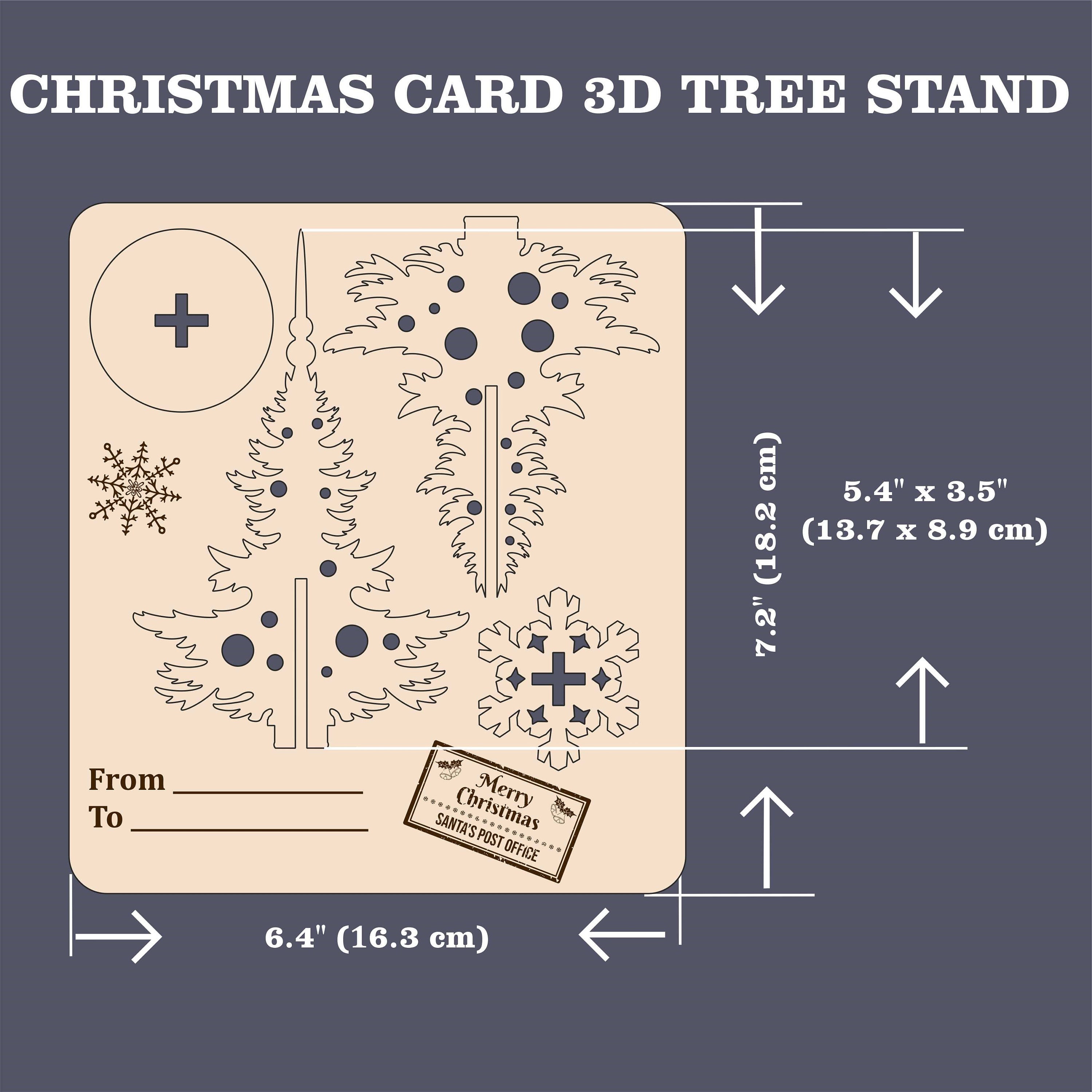 Christmas Tree Card SVG Standing Christmas Tree Set of 3 Pcs - Etsy