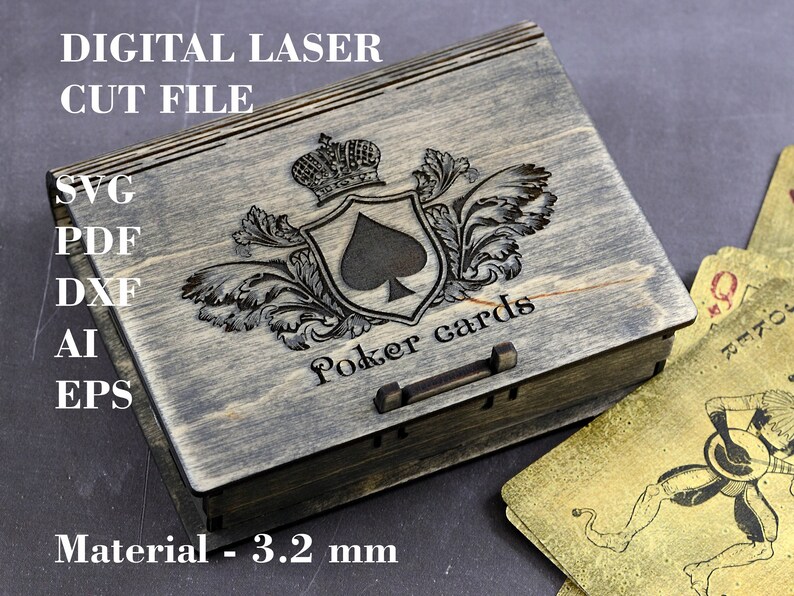 Poker Card Box SVG Playing Card Box Svg Small Wooden Box - Etsy