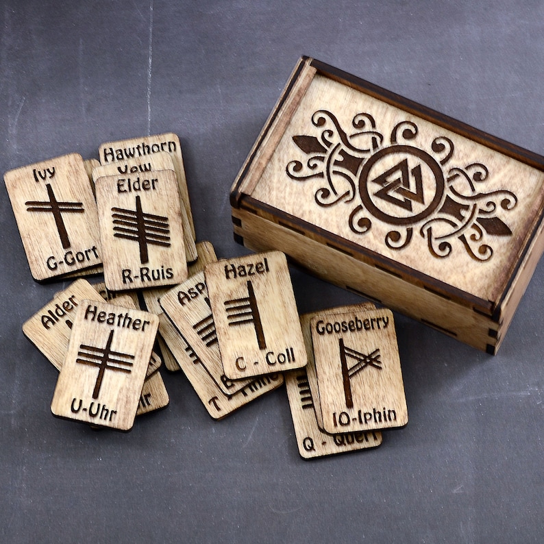 Ogham Runes SVG Ogham Stave Set With Box SVG Ancient Irish Alphabet Svg ...