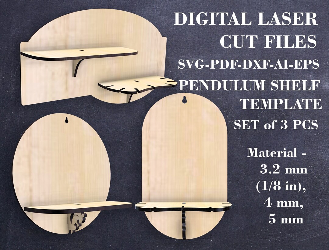 Wall Crystal Shelf Template for Laser Cut Set of 3pcs Pendulum - Etsy