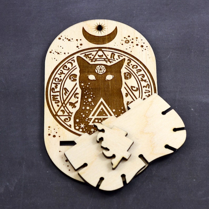 Mystic Cat Pendulum Shelf SVG Wall Crystal Shelf Laser File - Etsy