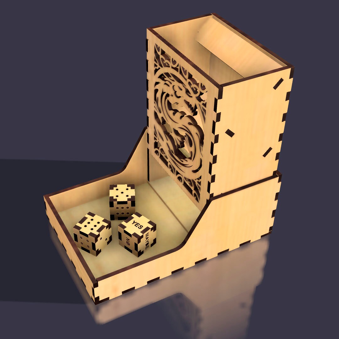 Folding Dice Tower SVG Glowforge Files Digital Laser Cut File Lightburn ...