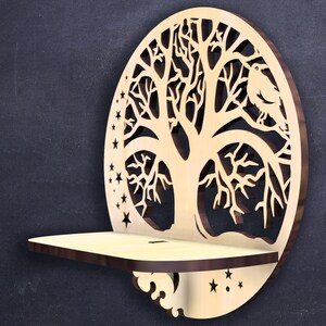 Tree of Life Shelf SVG Moon Pendulum Shelf SVG Wall Crystal Shelf Laser ...