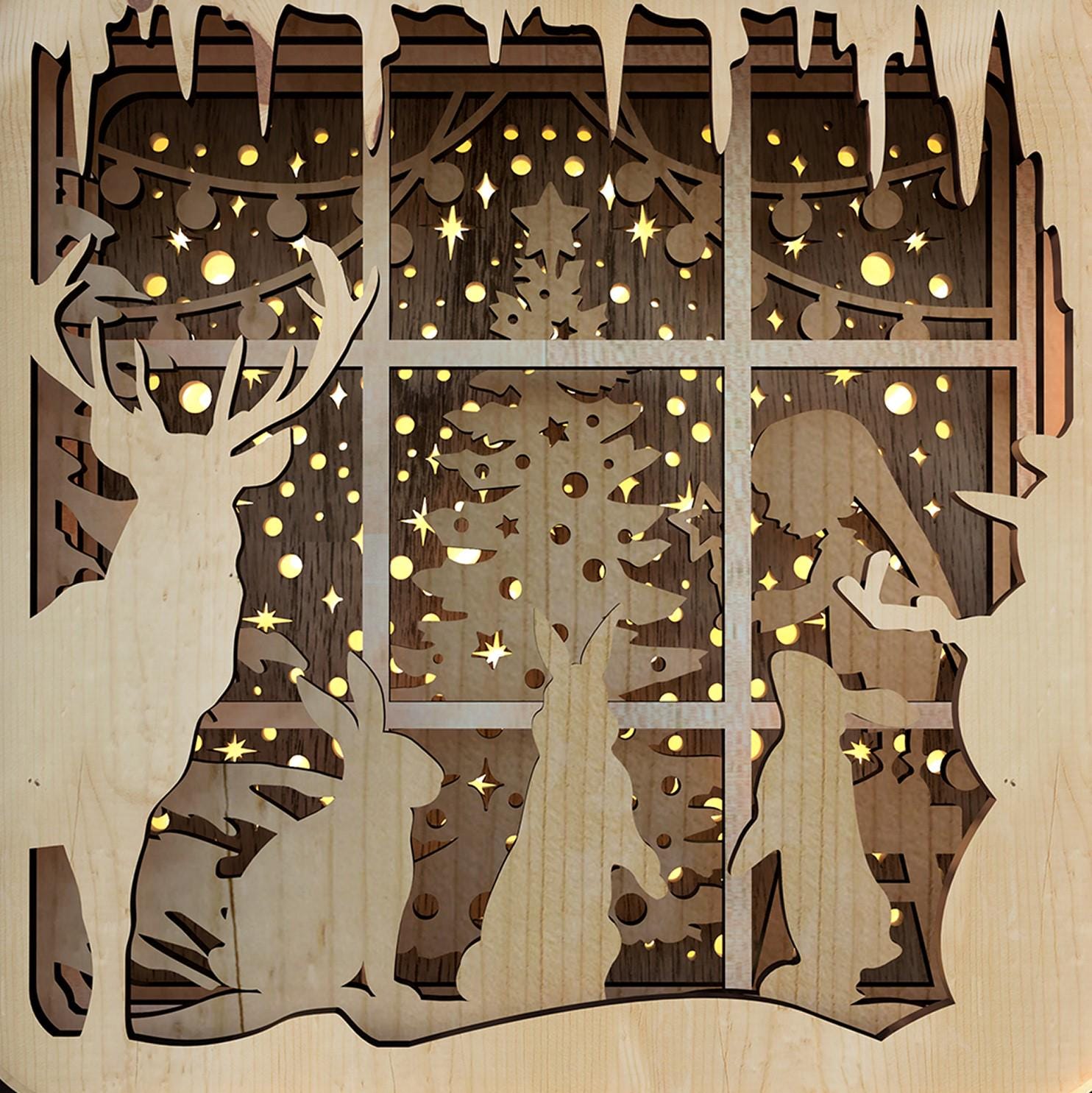 Christmas Lightbox SVG · Winter Animals Shadow Box · Laser Cut Files ...