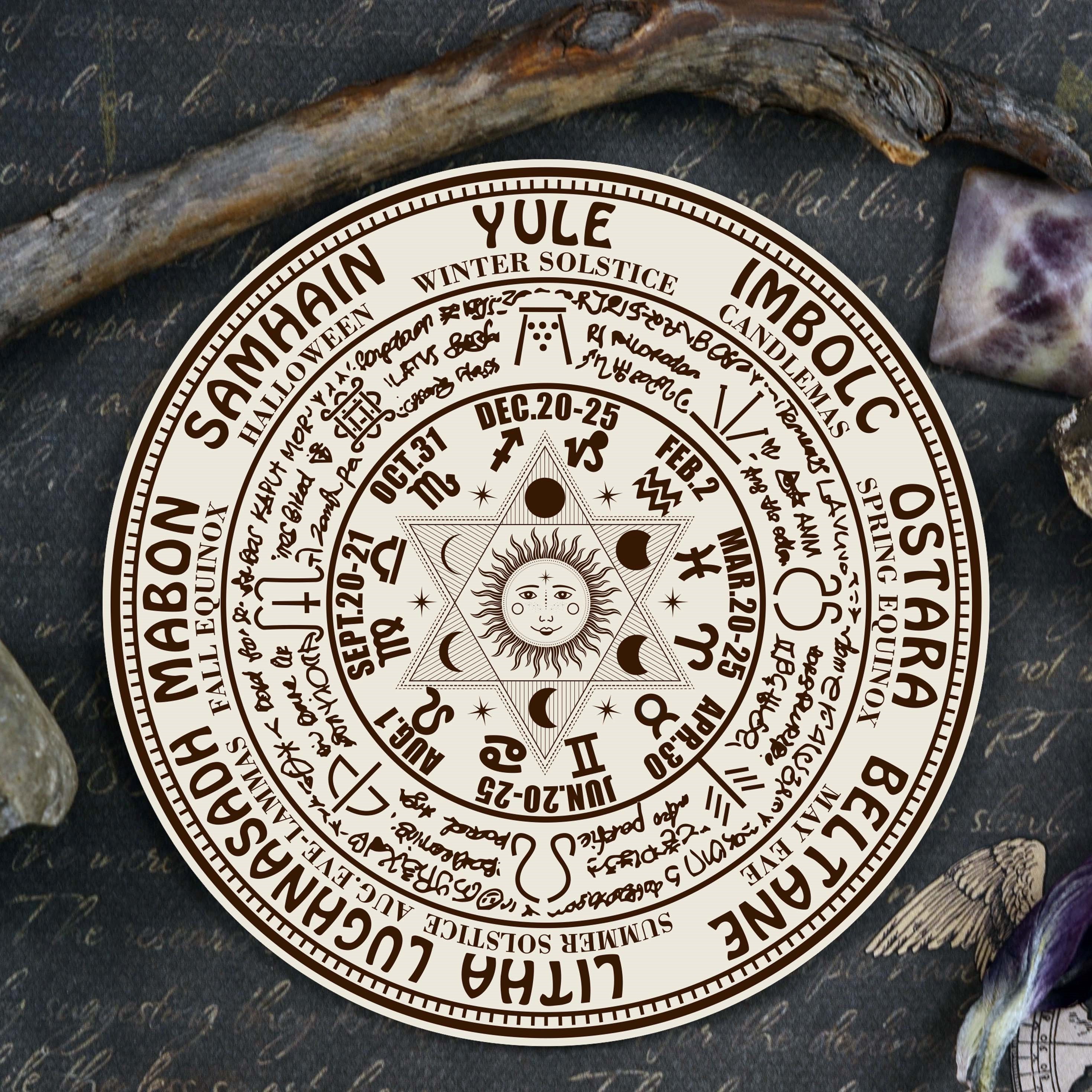 Pagan Wheel of the Year SVG Wiccan Calendar Svg Altar Tile Svg ...