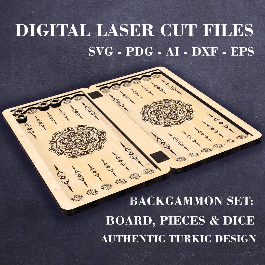 Travel Backgammon Set Laser Cut Files, Wooden Board Game SVG, Table ...