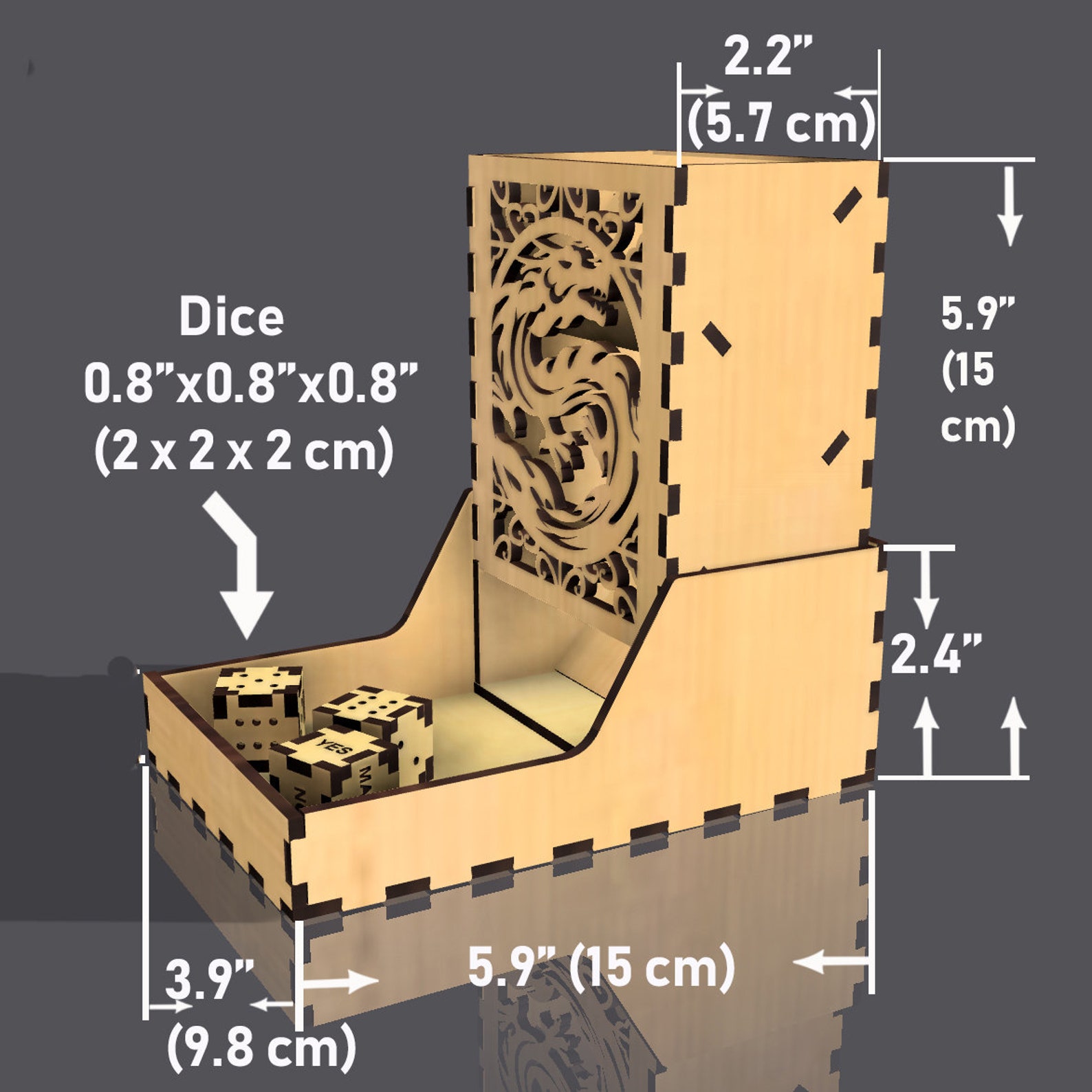 Folding Dice Tower SVG Glowforge Files Digital Laser Cut File Lightburn ...