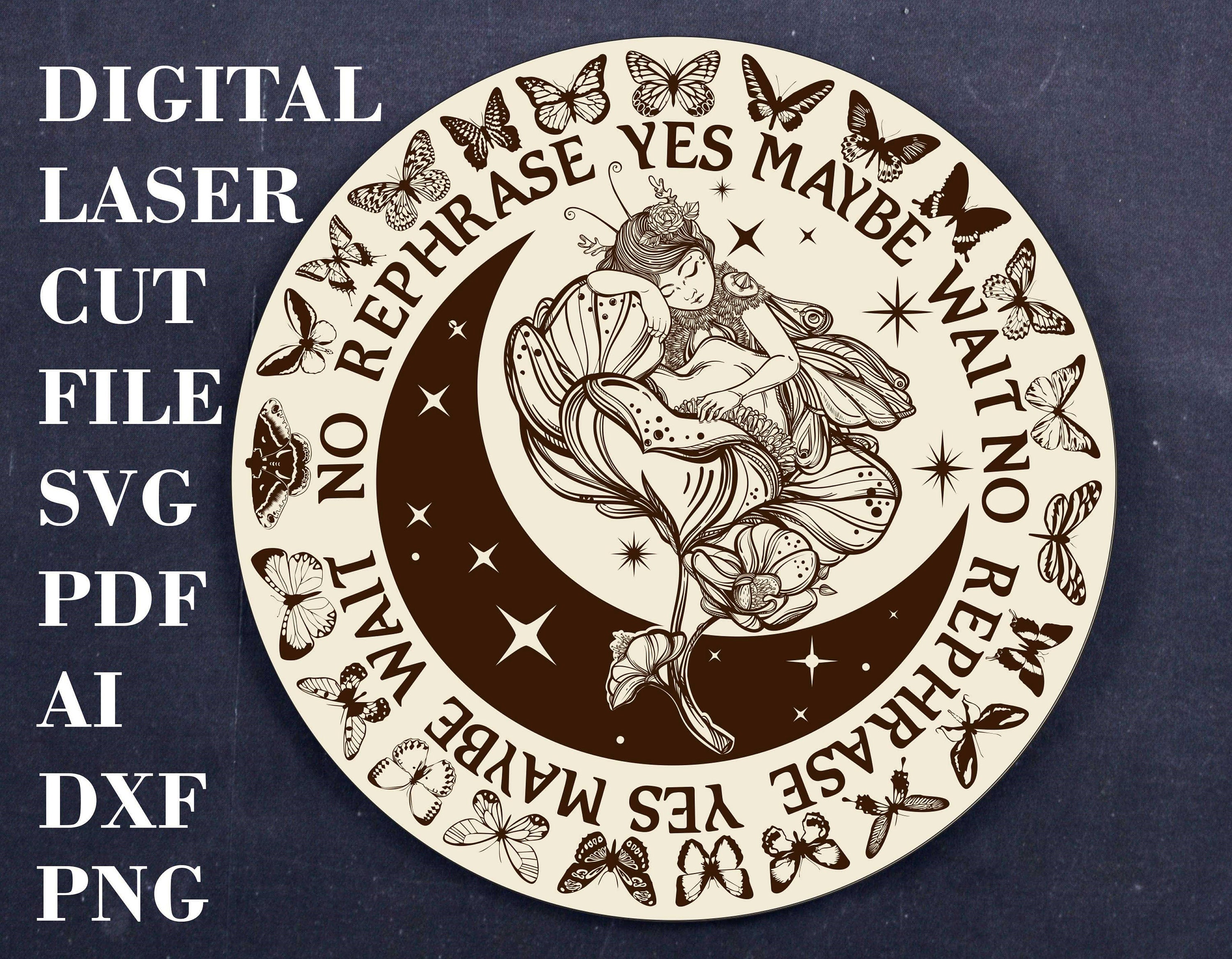 Sleeping Fairy Pendulum Board SVG Moon Fairycore Decor SVG PNG - Etsy