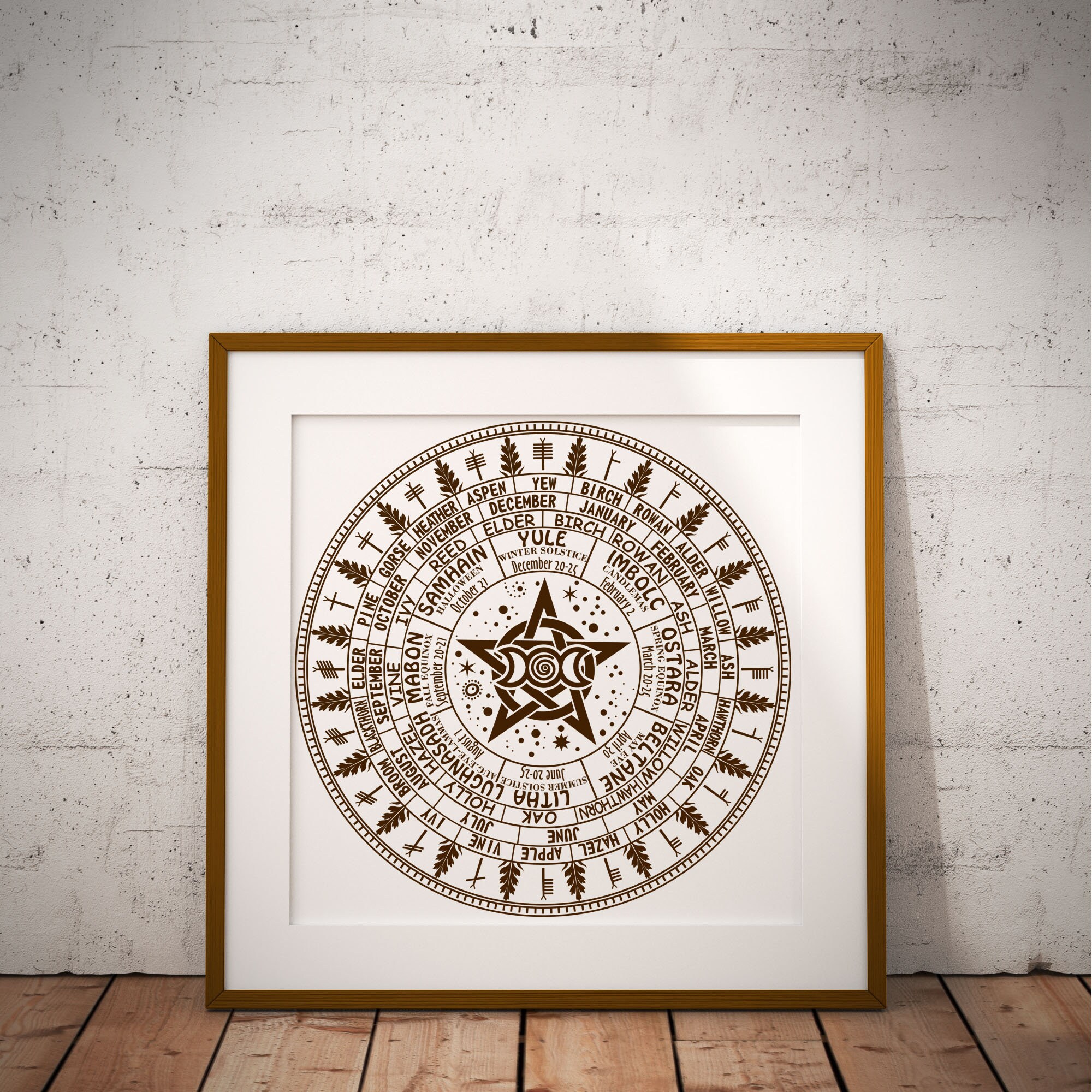 Ogham Runes Calendar SVG Celtic Tree Wheel of the Year SVG - Etsy