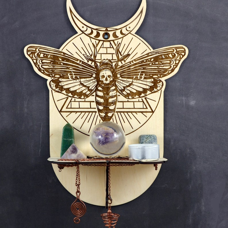 Moth Pendulum Shelf SVG Wall Crystal Shelf Laser File Altar - Etsy