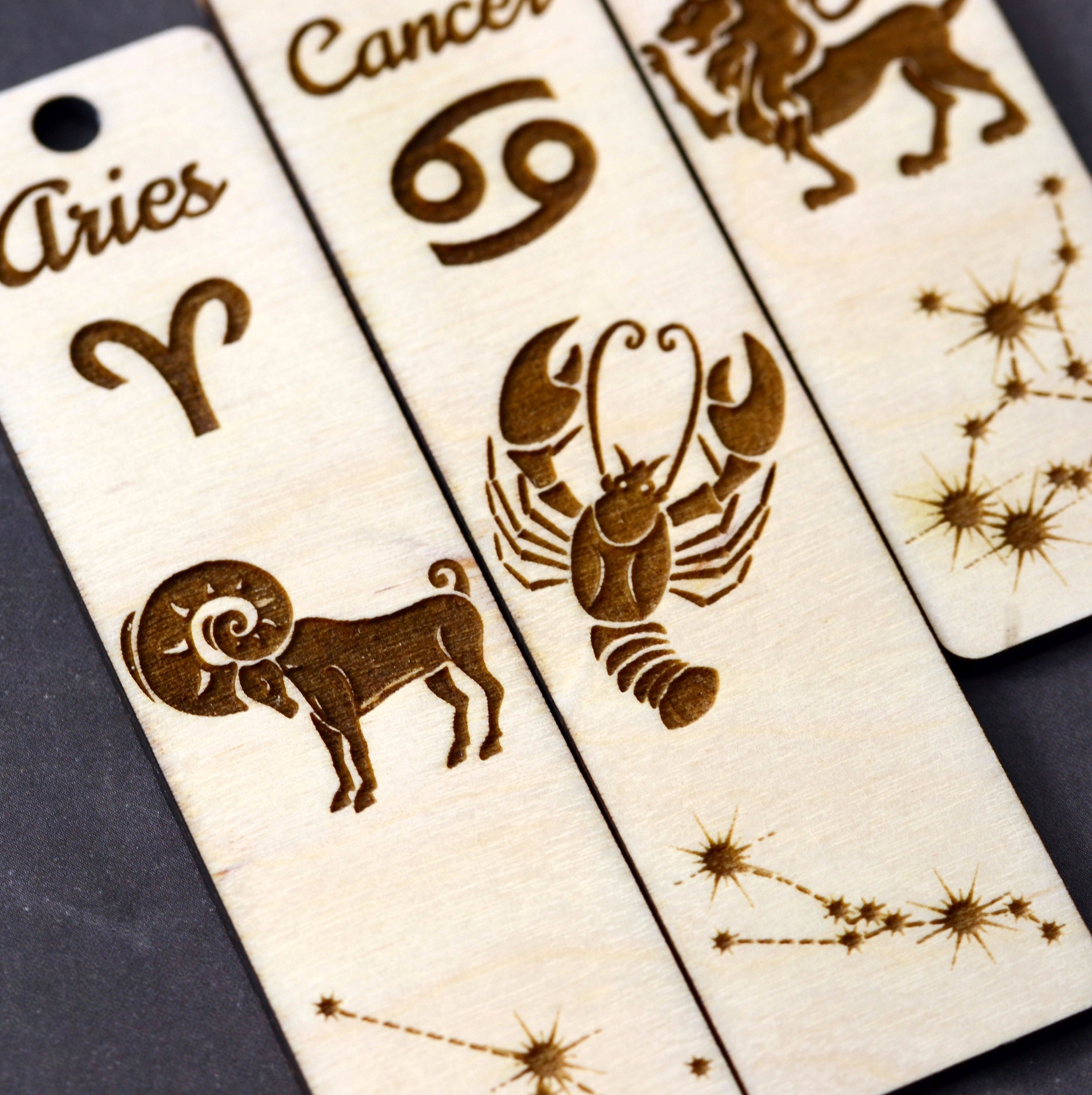 Zodiac Bookmarks SVG Set of 12 Signs Wood Bookmark Template - Etsy UK