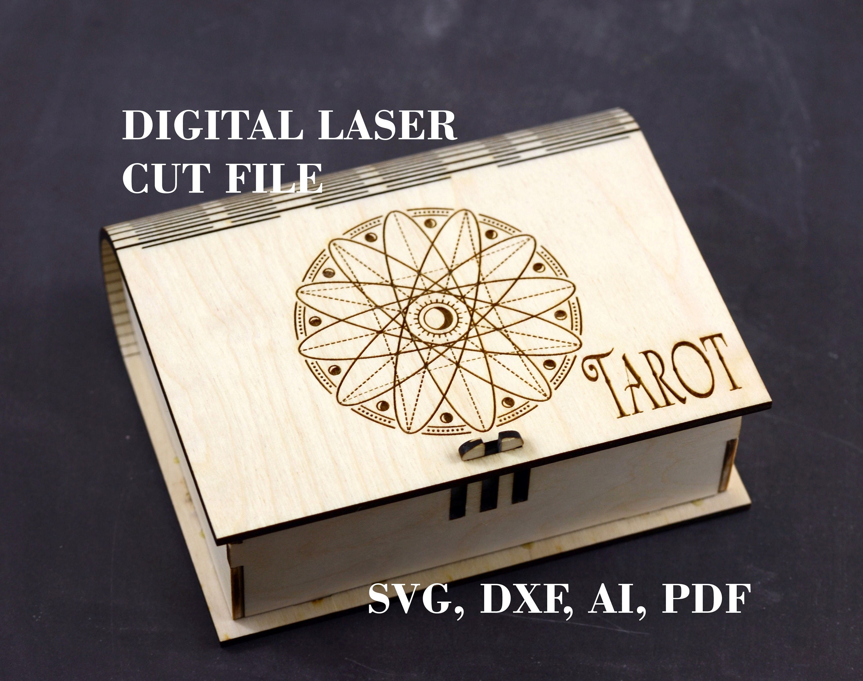 Wood Tarot Box Svg Tarot Card Holder Svg Laser Cut Files AI - Etsy