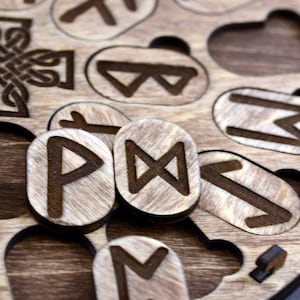 Scandinavian Runes Set in Box SVG Wooden Runes SVG Tree of Life Decor ...