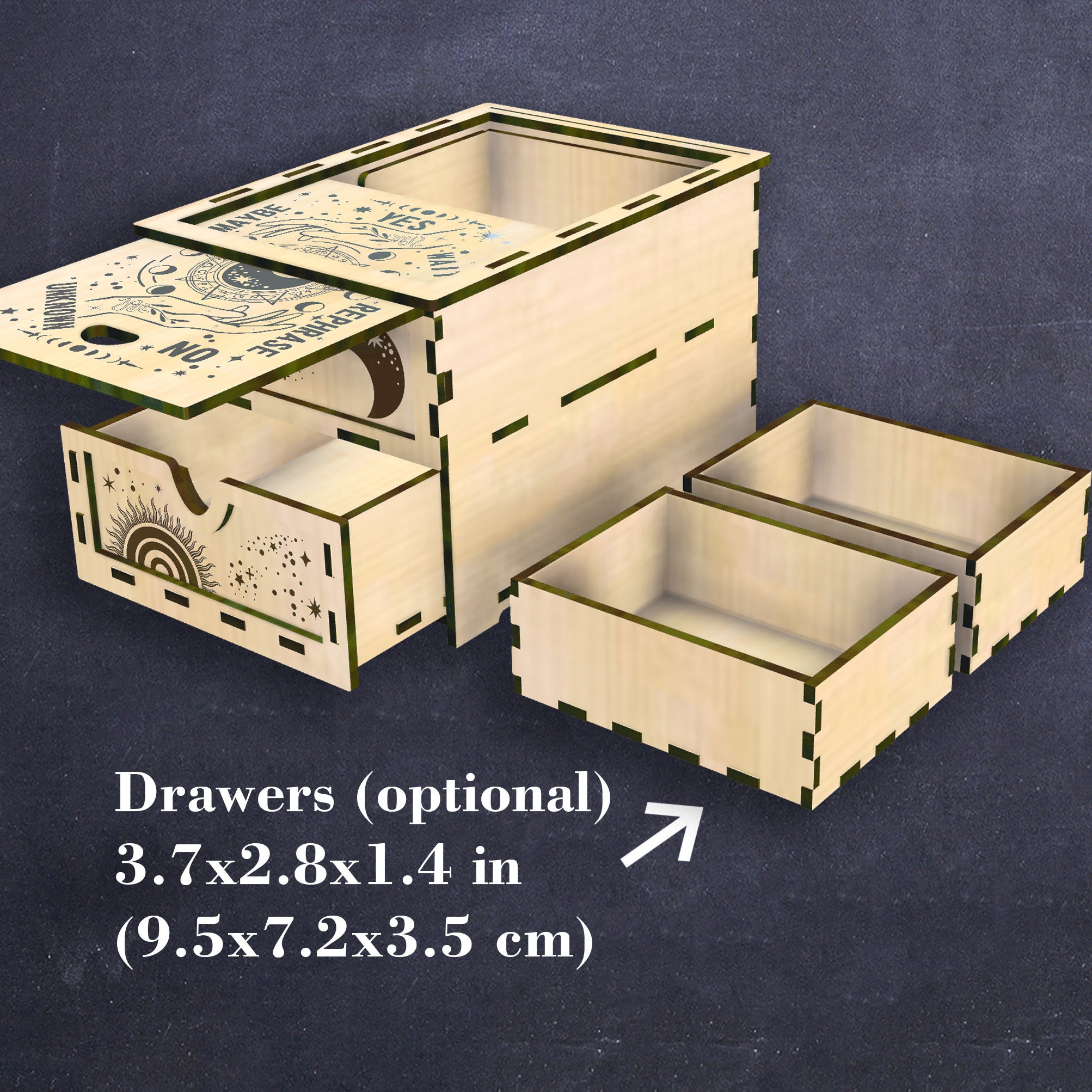 Double Oracle Box With Card Display SVG Crystal Storage Box - Etsy UK