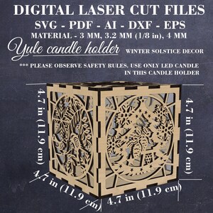 Yule Candle Holder SVG Winter Solstice Decor SVG Witchcraft Decor ...
