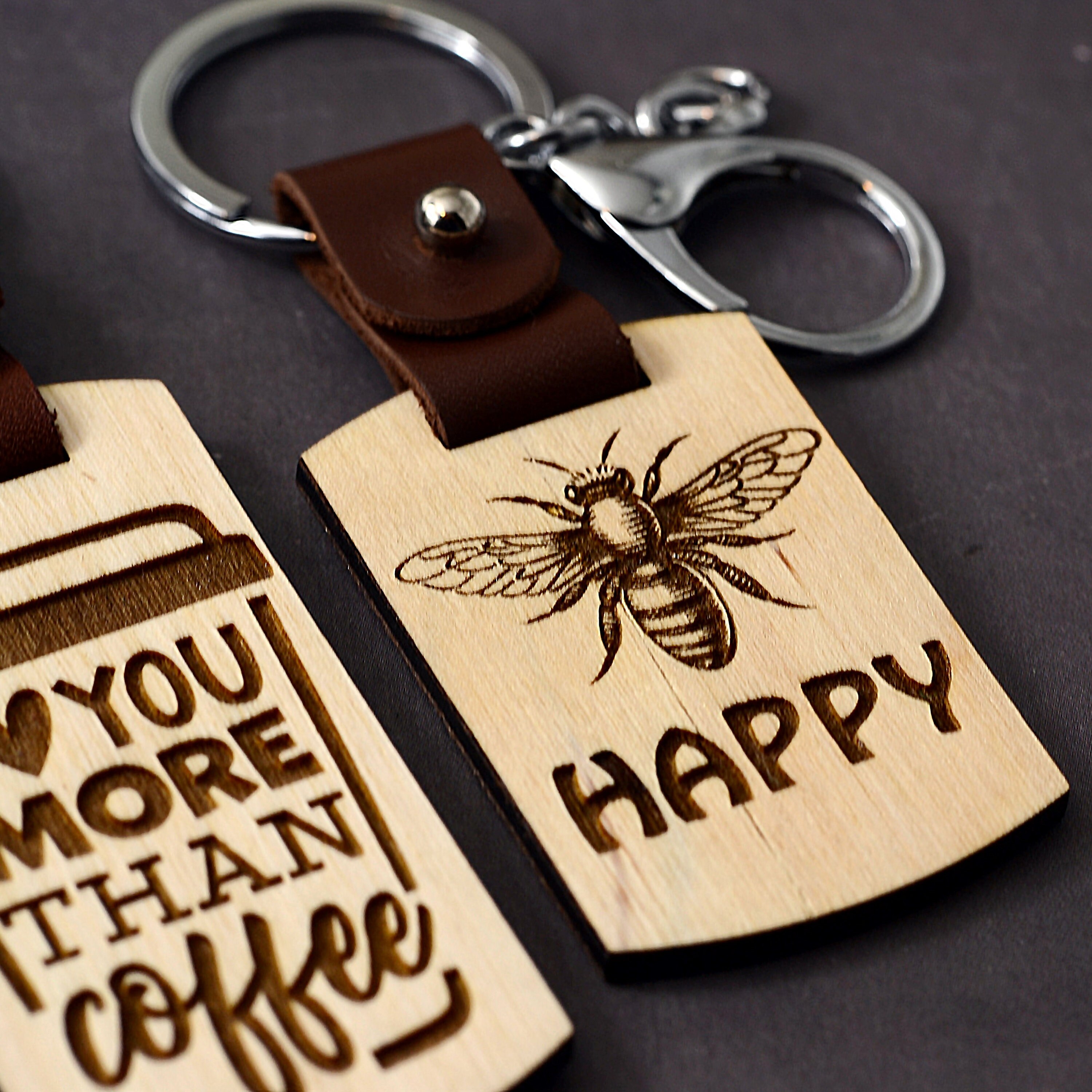 Blanks Wood and Leather Keychain SVG, Keychain Template Svg, Keychain ...