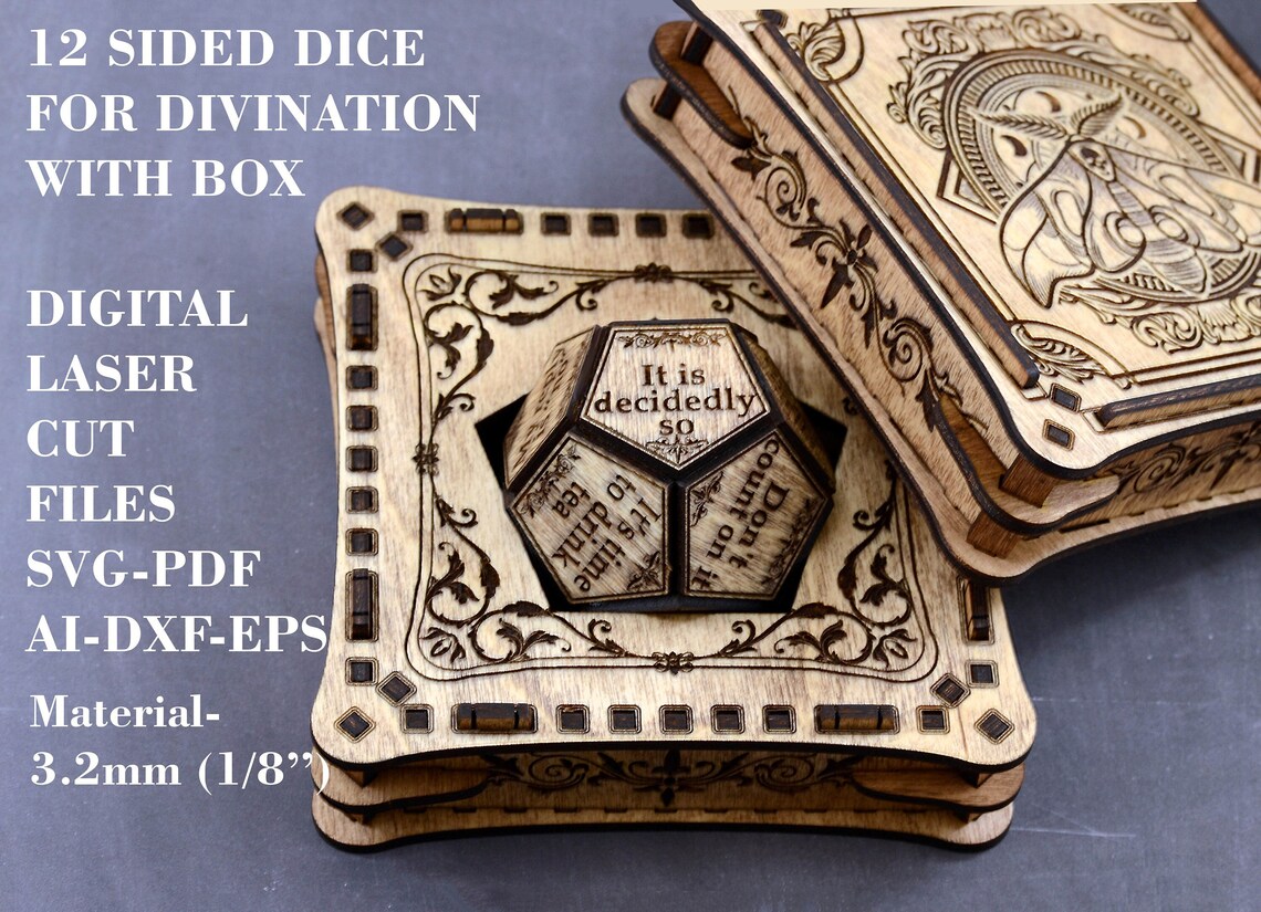 Divination Dice With Gift Box SVG Fortune Telling 12 Sided - Etsy