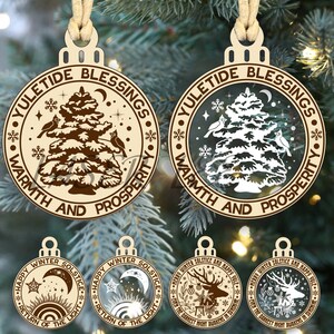 Winter Solstice Ornament SVG, Set of 5 Pcs Yule Ornament SVG, Pagan ...