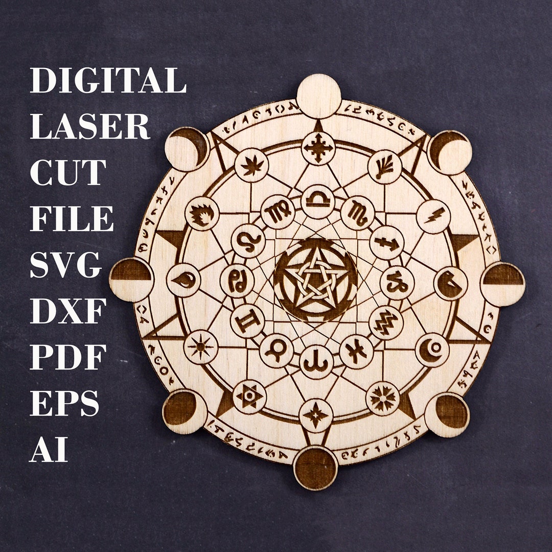 Altar Tile SVG Crystal Grid Svg Witchcraft Decor Svg Zodiac Sign Svg ...