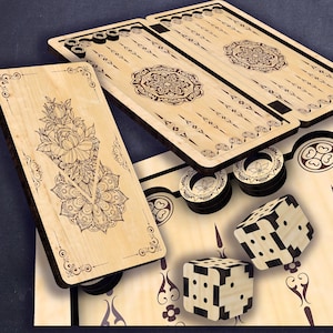 Travel Backgammon Set Laser Cut Files, Wooden Board Game SVG, Table ...