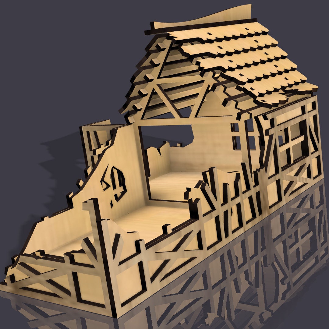 Farmhouse Ruins SVG Destroyed House SVG City Terrain Wargaming - Etsy UK