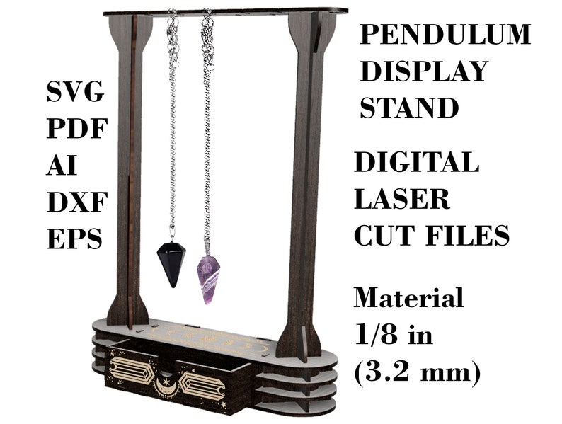 Pendulum Display Stand SVG Wooden Holder for 9 Pendulums Laser - Etsy