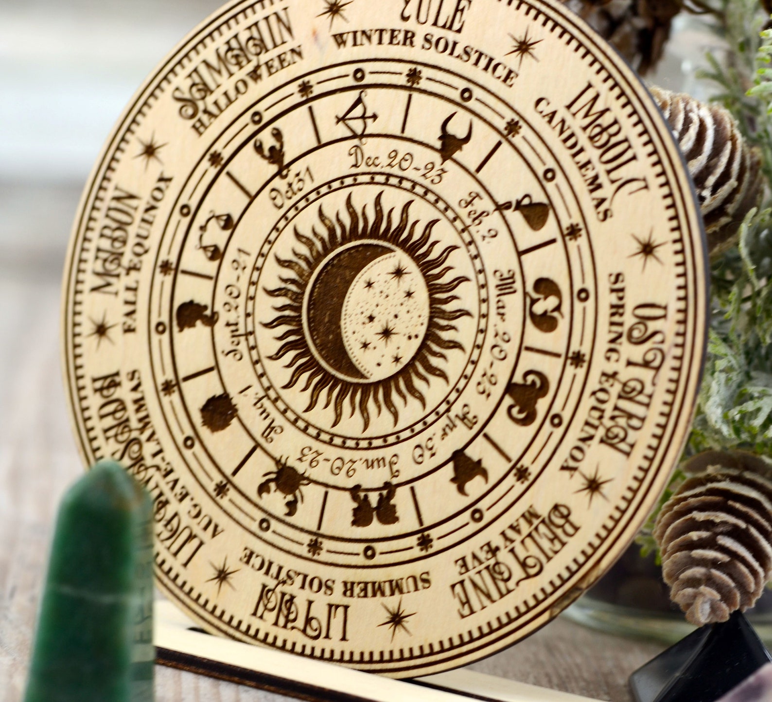 Wheel of the Year Svg Pagan Altar Tile Svg Witchcraft Decor Svg Wiccan ...