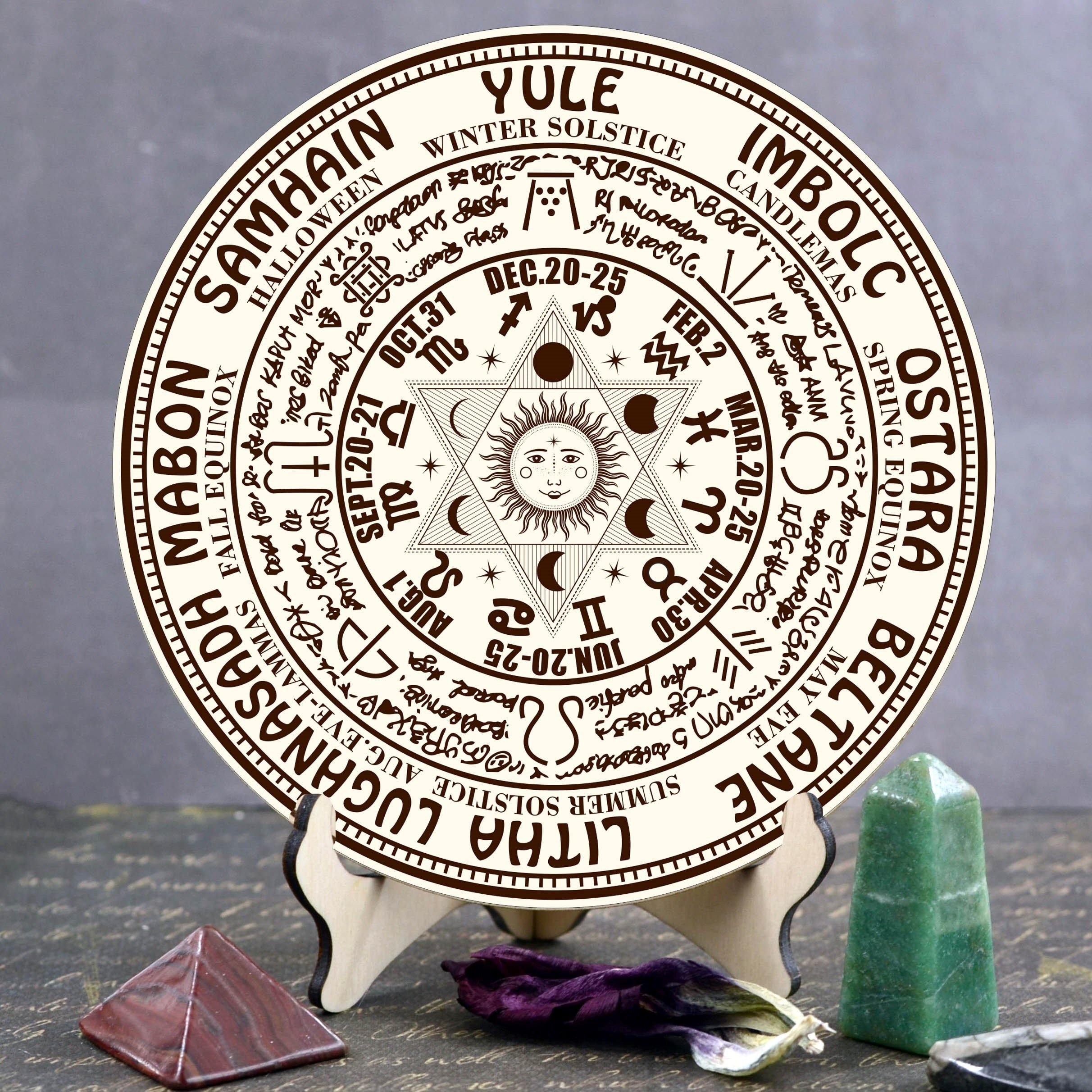 Pagan Wheel of the Year SVG Wiccan Calendar File Altar Tile Witchcraft ...