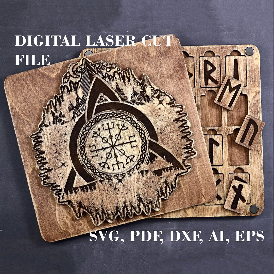 Viking Rune Set SVG Elder Futhark Runes Set in Wooden Box Nordic Runes ...