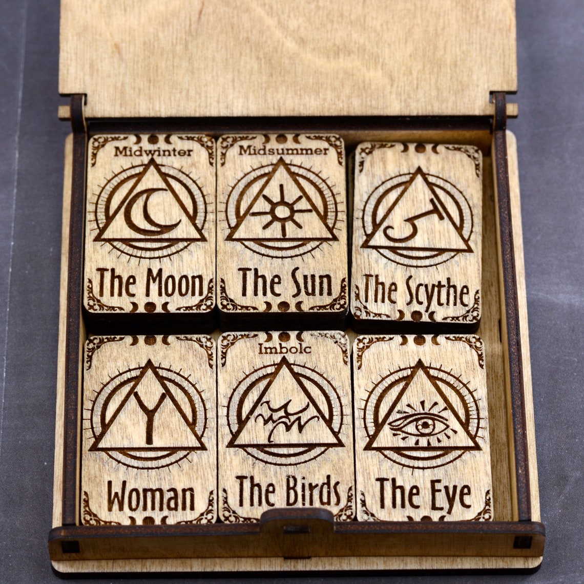 Moon Witch Rune Set in Wooden Box SVG Witchcraft Svg Digital - Etsy