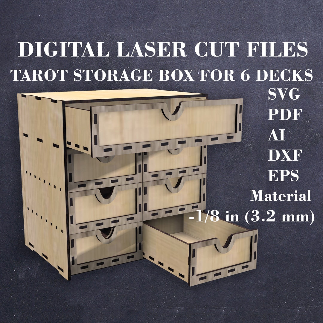 Large Tarot Box for Multiple Decks SVG Chest of Drawers for 6 Tarot ...