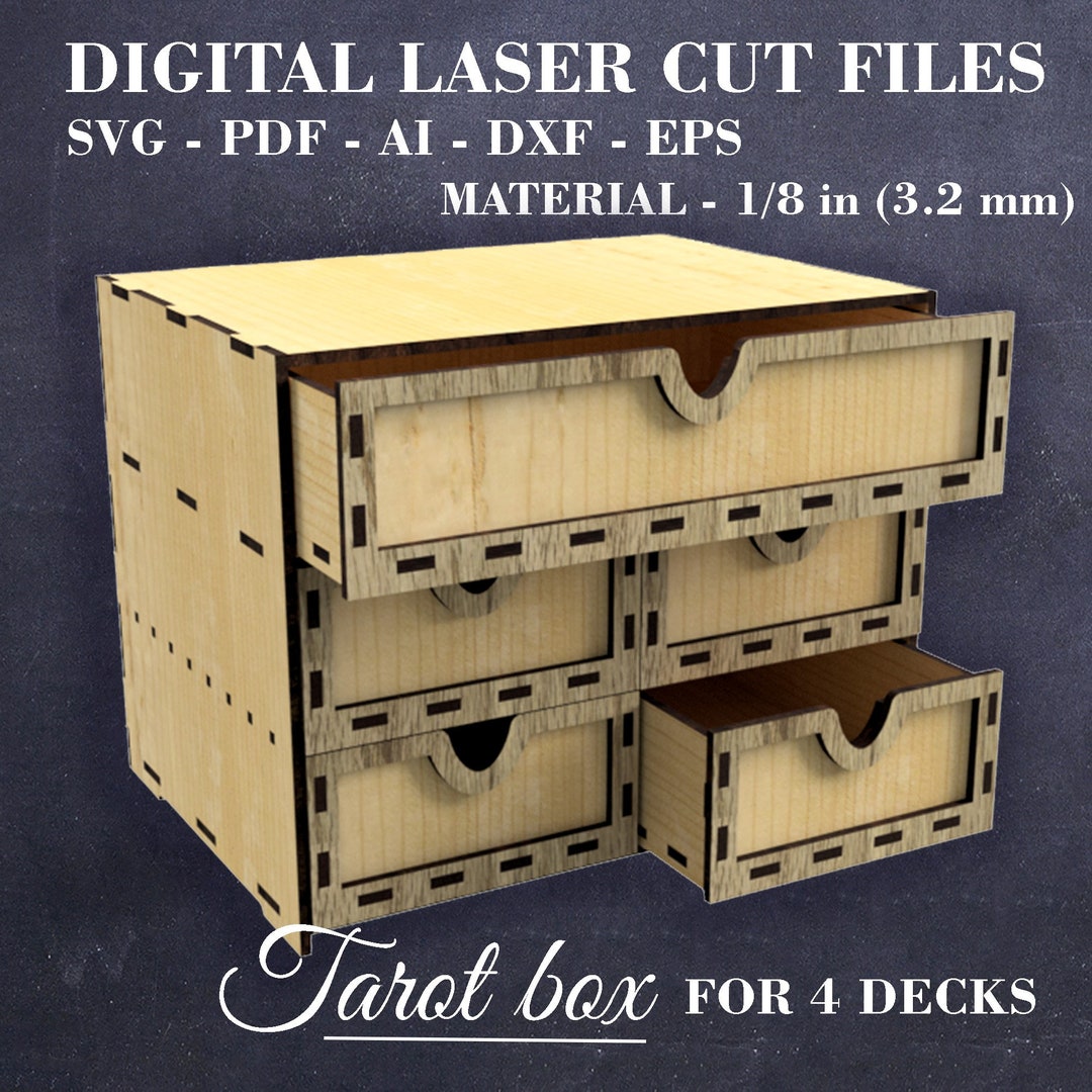 Box for 4 Tarot Decks SVG Tarot Box for Multiple Decks SVG Chest of ...