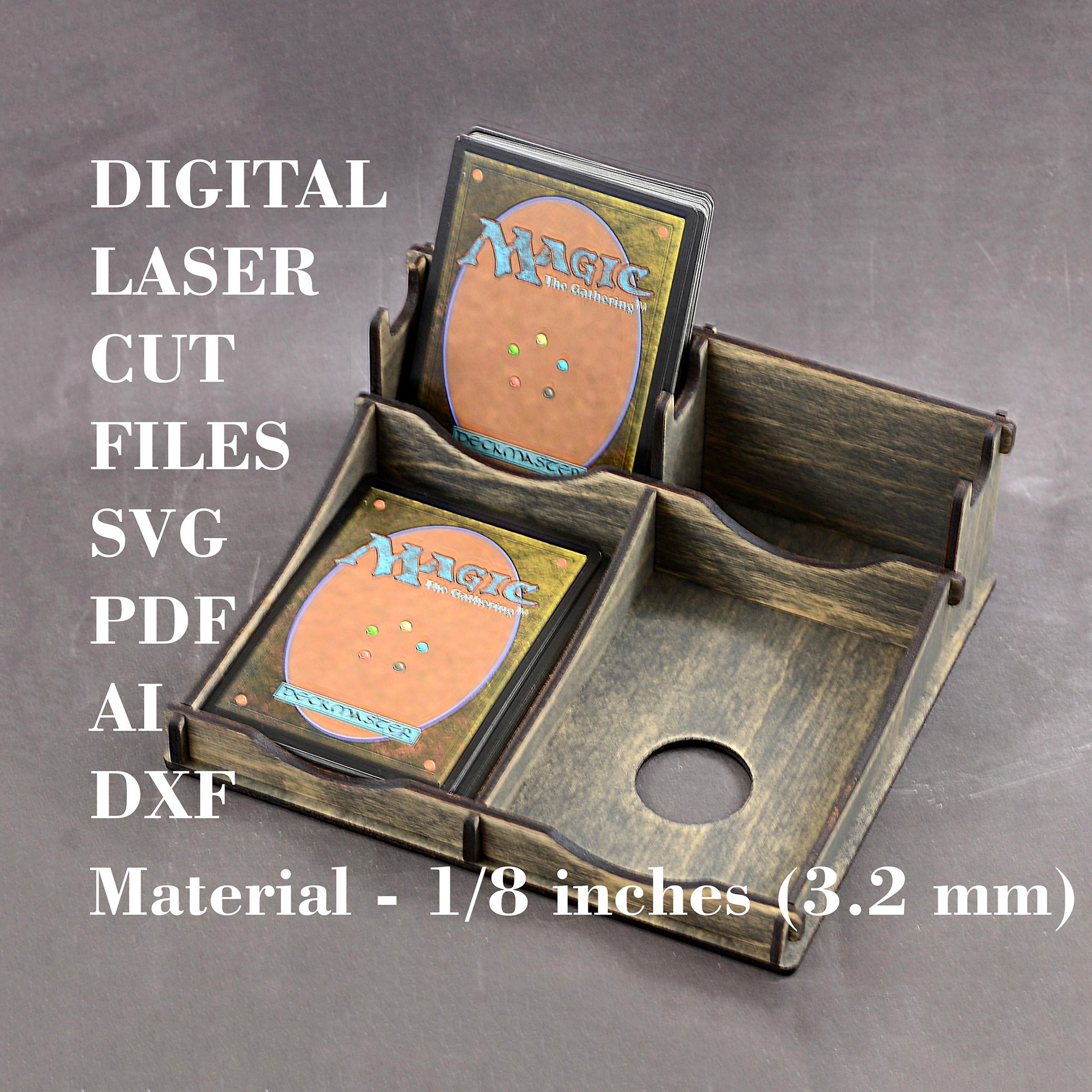 Double Draw and Discard Deck Holder SVG Glowforge Files Digital Laser ...
