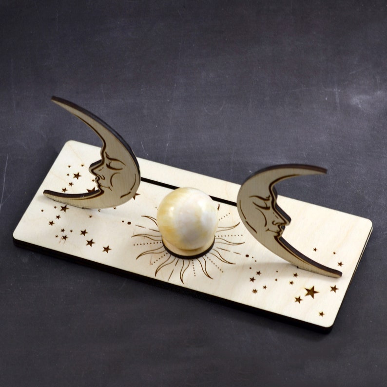 Tarot Card of the Day Stand With Sphere Holder Svg Moon Sphere Stand ...