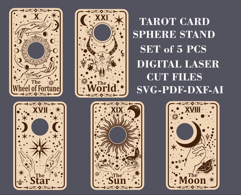 Tarot Sphere Stand Set of 5 Pcs SVG Crystal Ball Stand Svg - Etsy