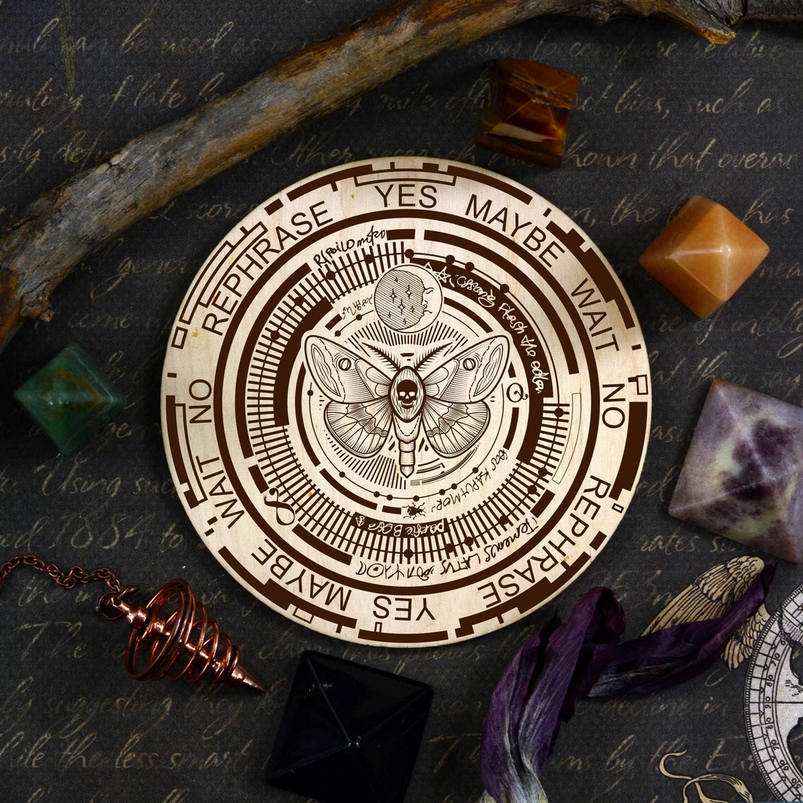 Cyber Moth Pendulum Board SVG Death Head Moth Svg Esoteric Decor Svg ...