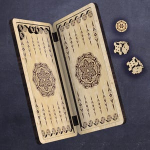 Travel Backgammon Set Laser Cut Files, Wooden Board Game SVG, Table ...