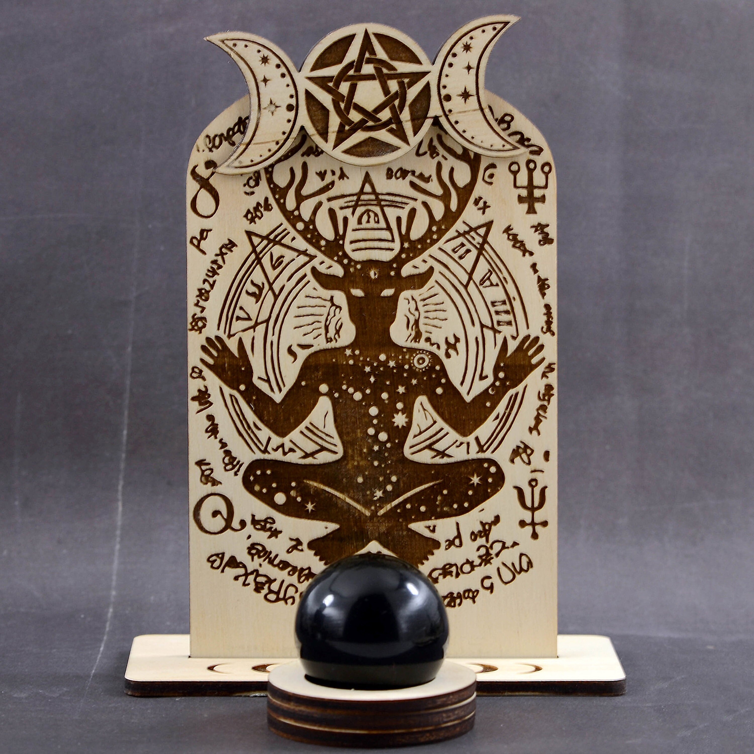 Horned God Altar SVG Cernunnos Altar With Candle Holder and Sphere ...