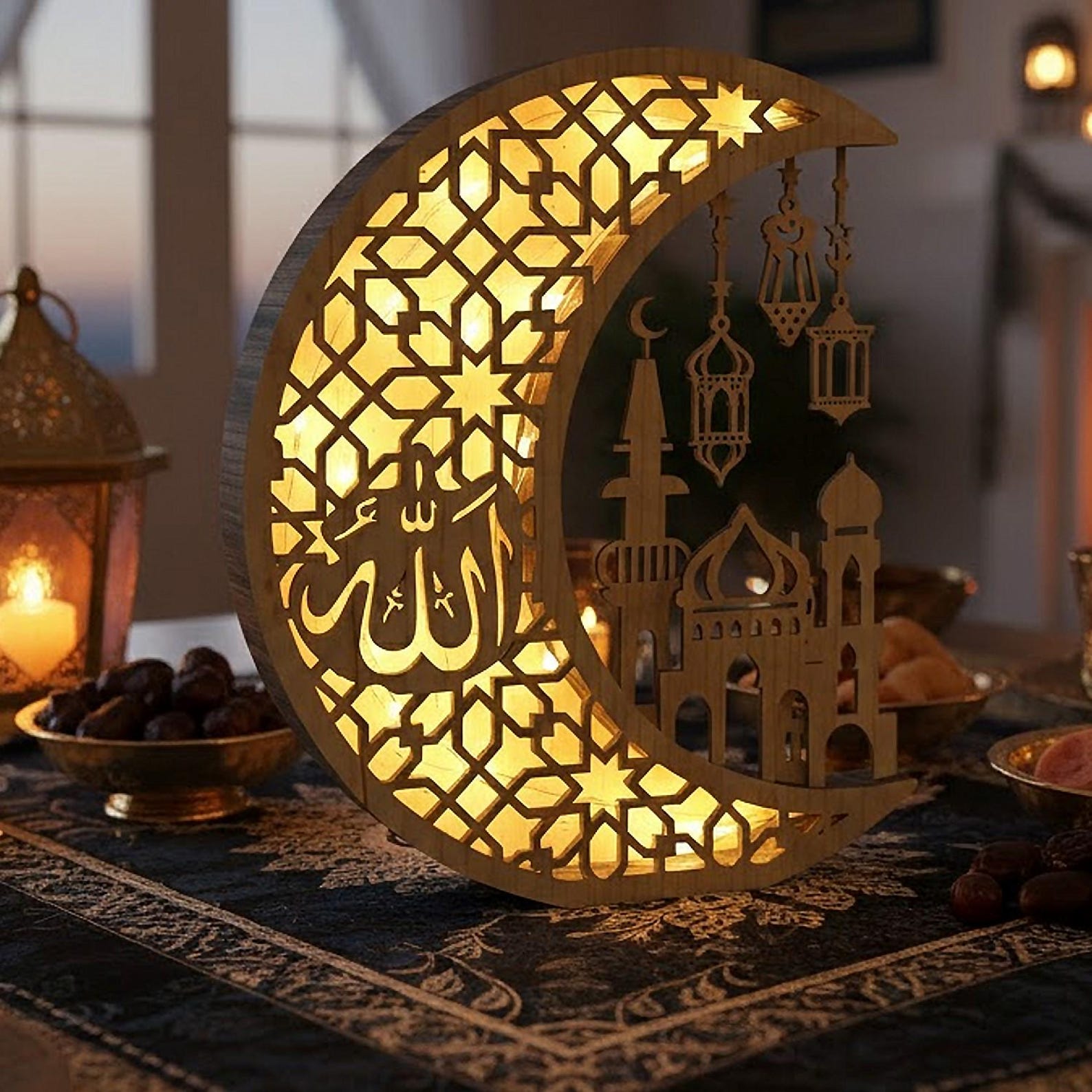 Crescent Moon Lightbox SVG · Islamic Ramadan Shadow Box · Layered Laser ...