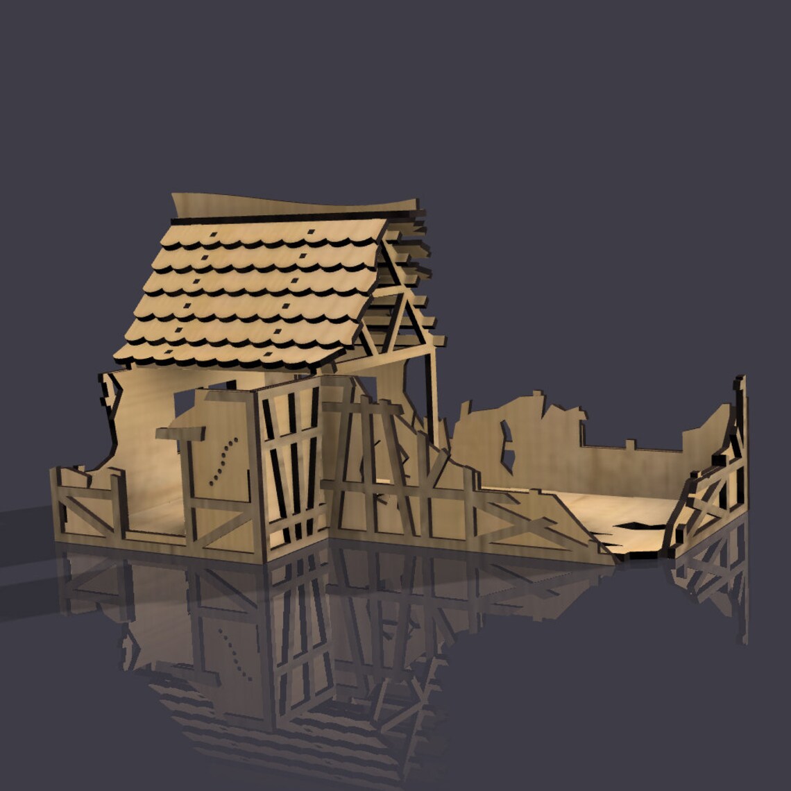 Farmhouse Ruins SVG Destroyed House SVG City Terrain Wargaming - Etsy UK