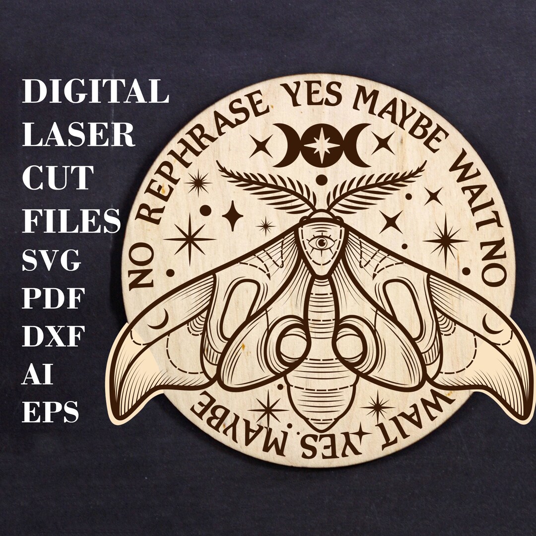 Lunar Moth Pendulum Board SVG - Divination Tool - Withcraft Decor Svg ...