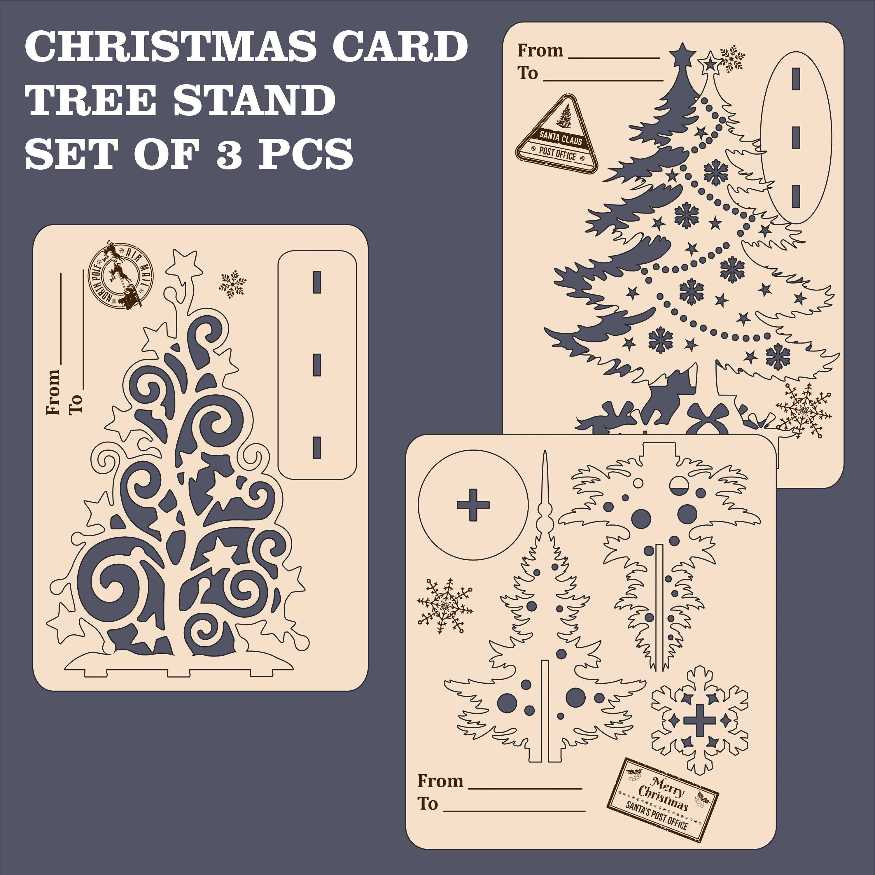 Christmas Tree Card SVG Standing Christmas Tree Set of 3 Pcs - Etsy