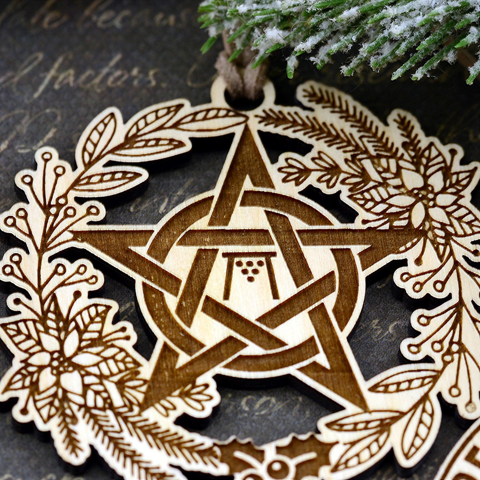 Blessed Yule Ornament SVG Set of 2 Pagan Pentagram Ornament - Etsy