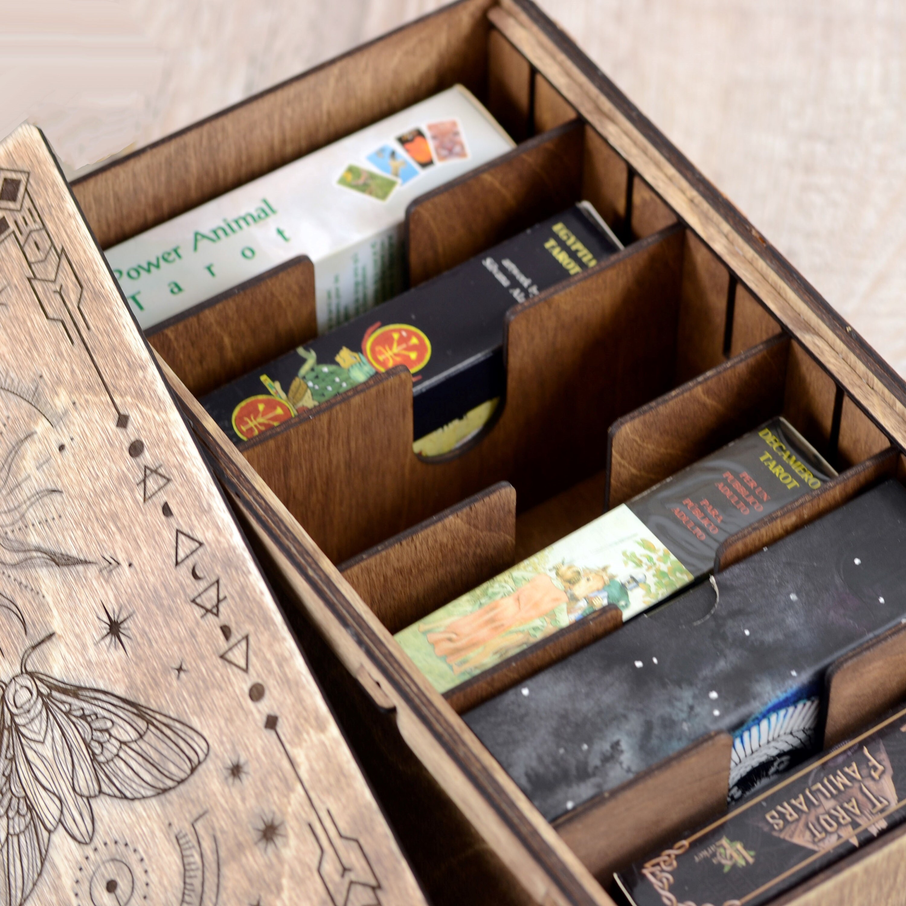 Wooden Tarot Storage Box SVG Tarot Box for Multiple Decks SVG Box for 6 ...