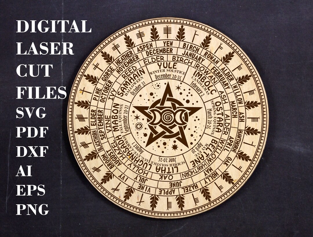 Ogham Runes Calendar SVG Celtic Tree Wheel of the Year SVG - Etsy