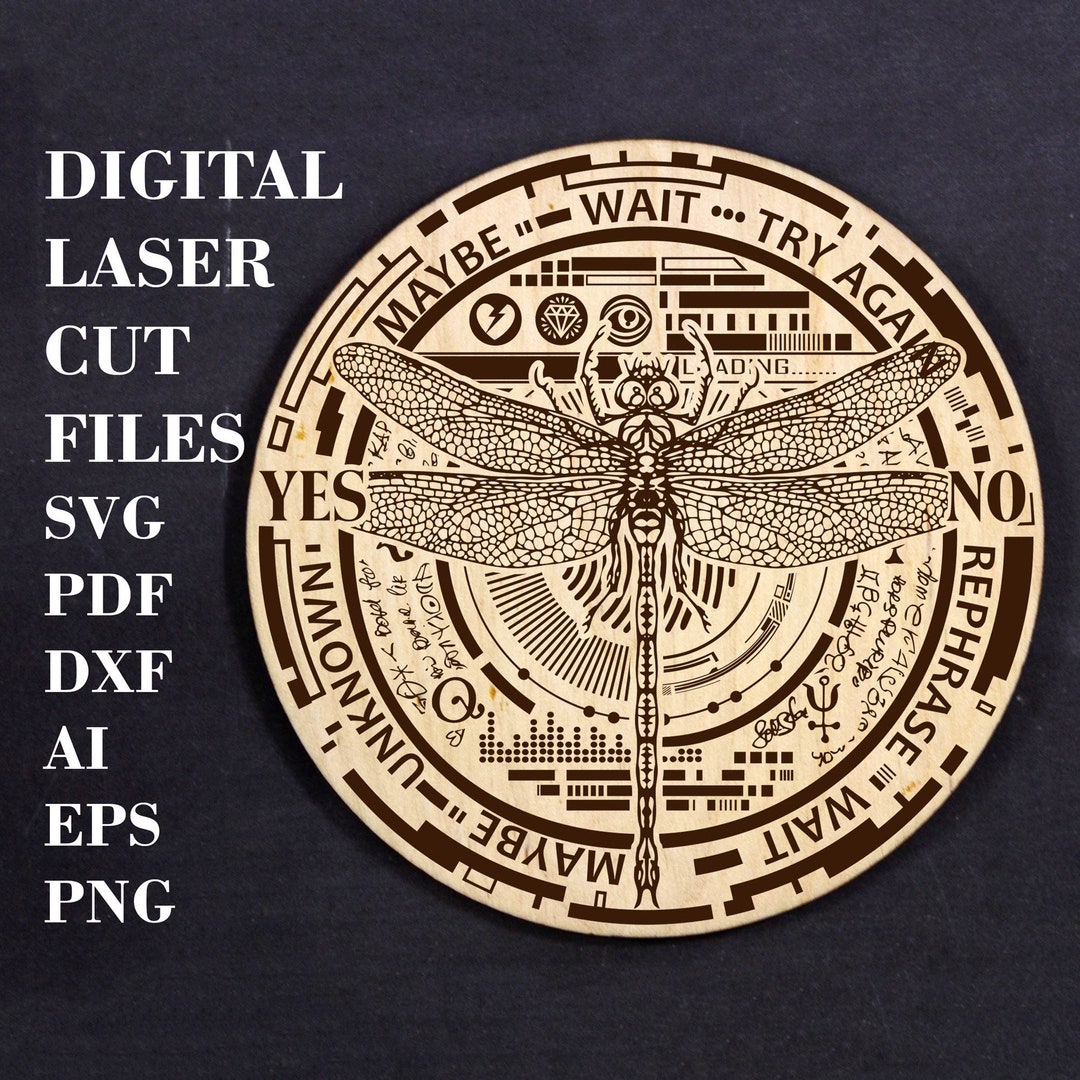Cyber Dragonfly Pendulum Board SVG Cyber Art Svg Esoteric Decor Svg ...