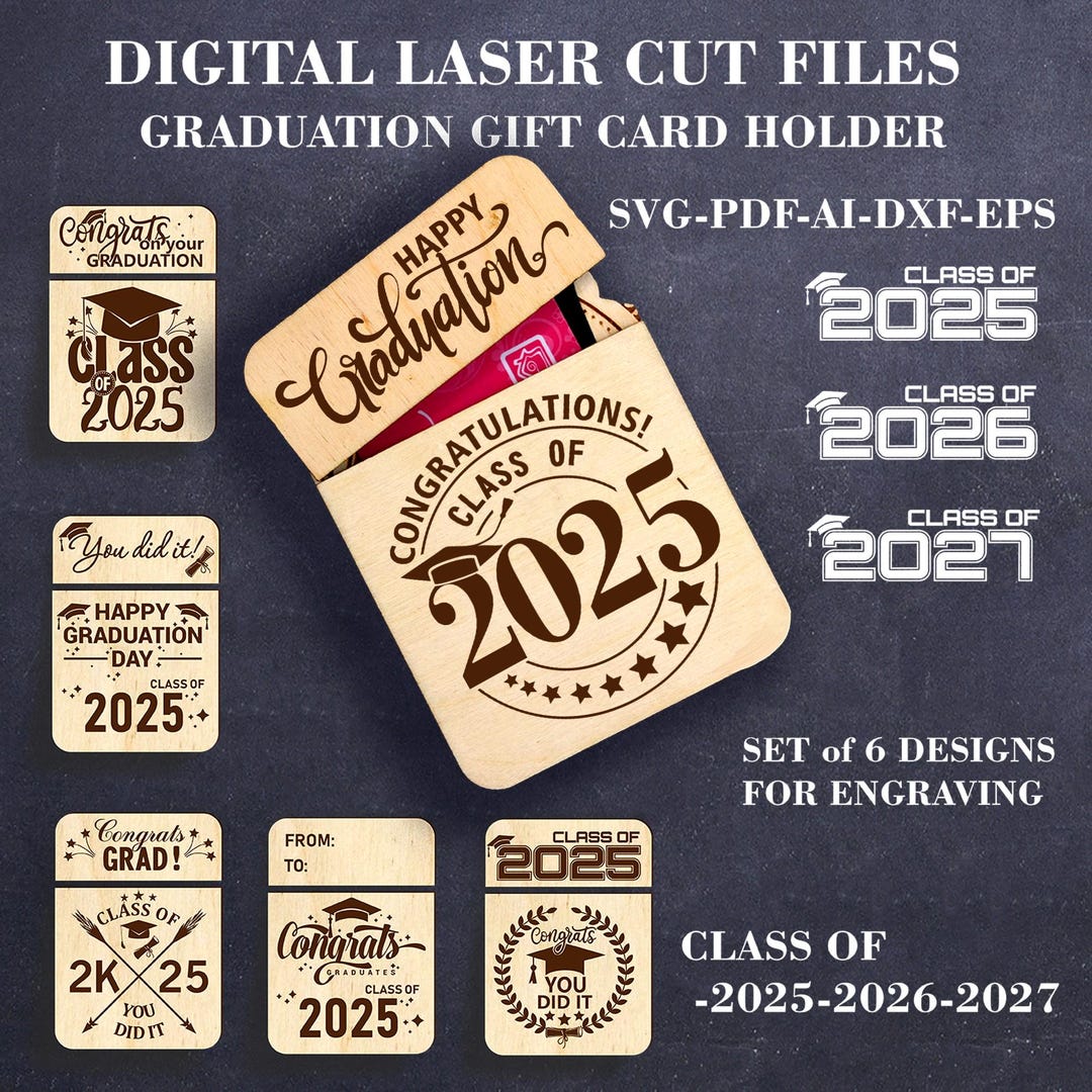 Customizable Graduation Gift Card Holder SVG Class of 2025 - 2027 SVG ...