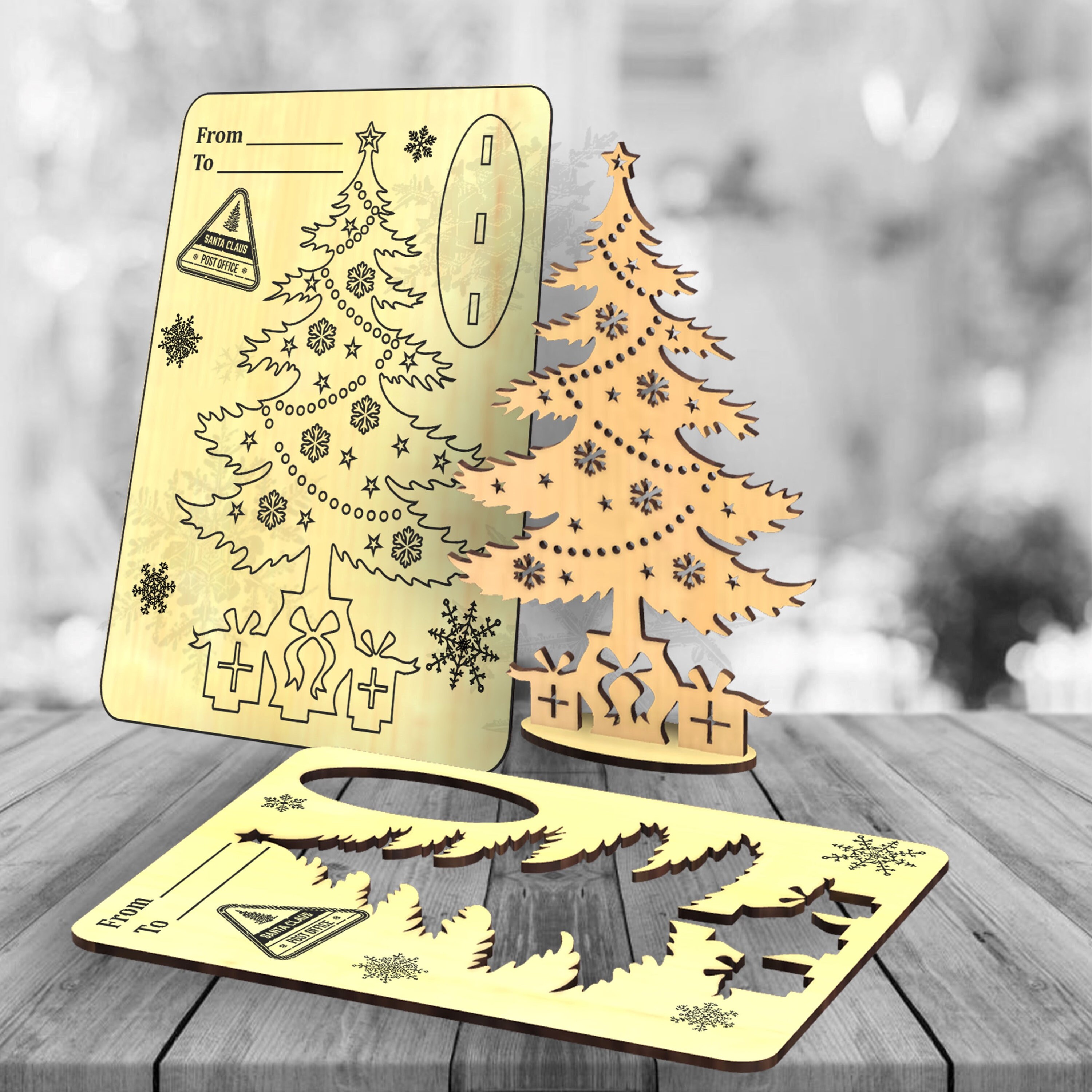 Christmas Tree Card SVG Standing Christmas Tree Set of 3 Pcs - Etsy