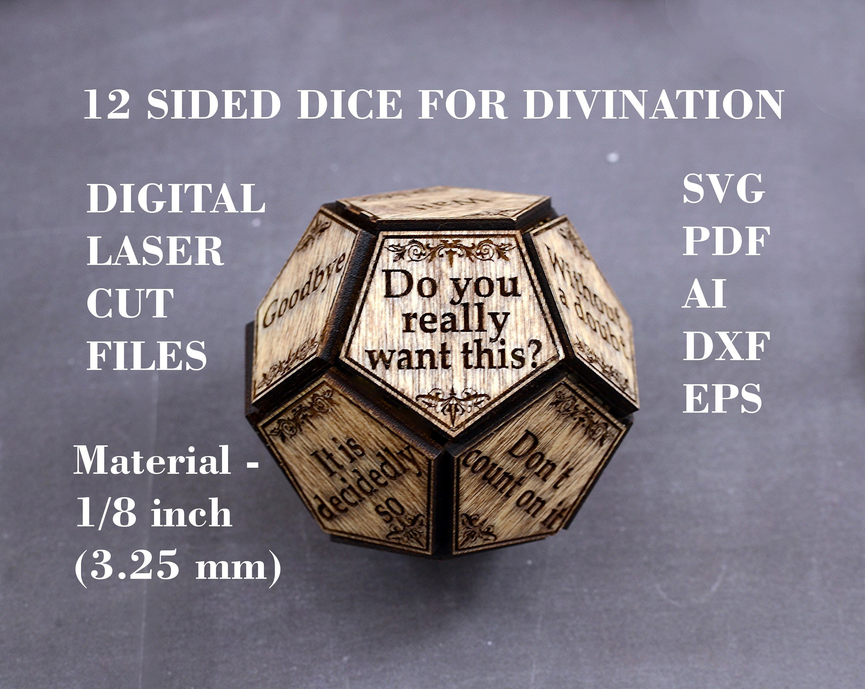 12 Sided Divination Dice SVG Fortune Telling Dice SVG - Etsy